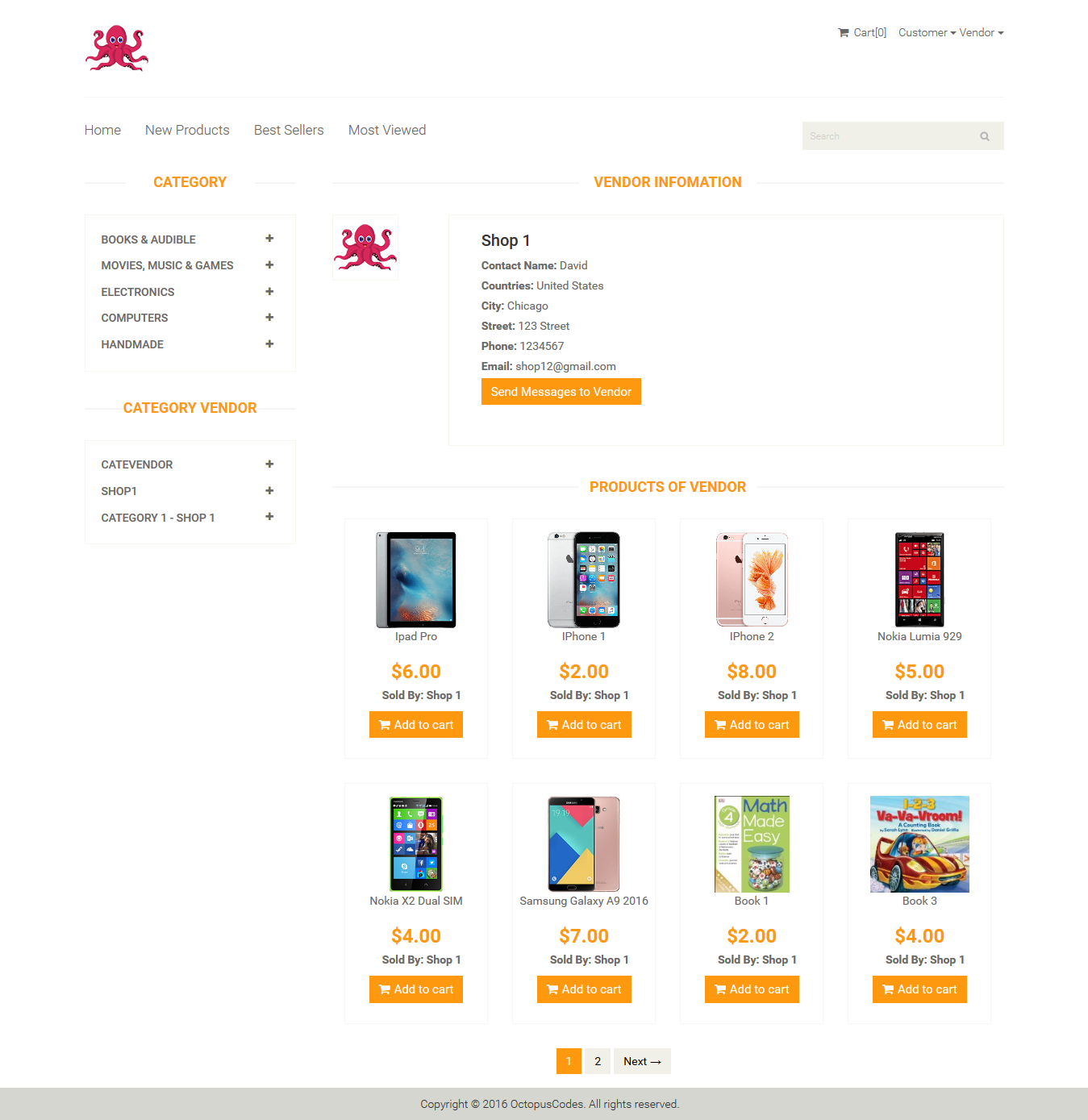 Octopuscodes Ecommerce Multi Vendor Shopping Cart By Octopuscodes